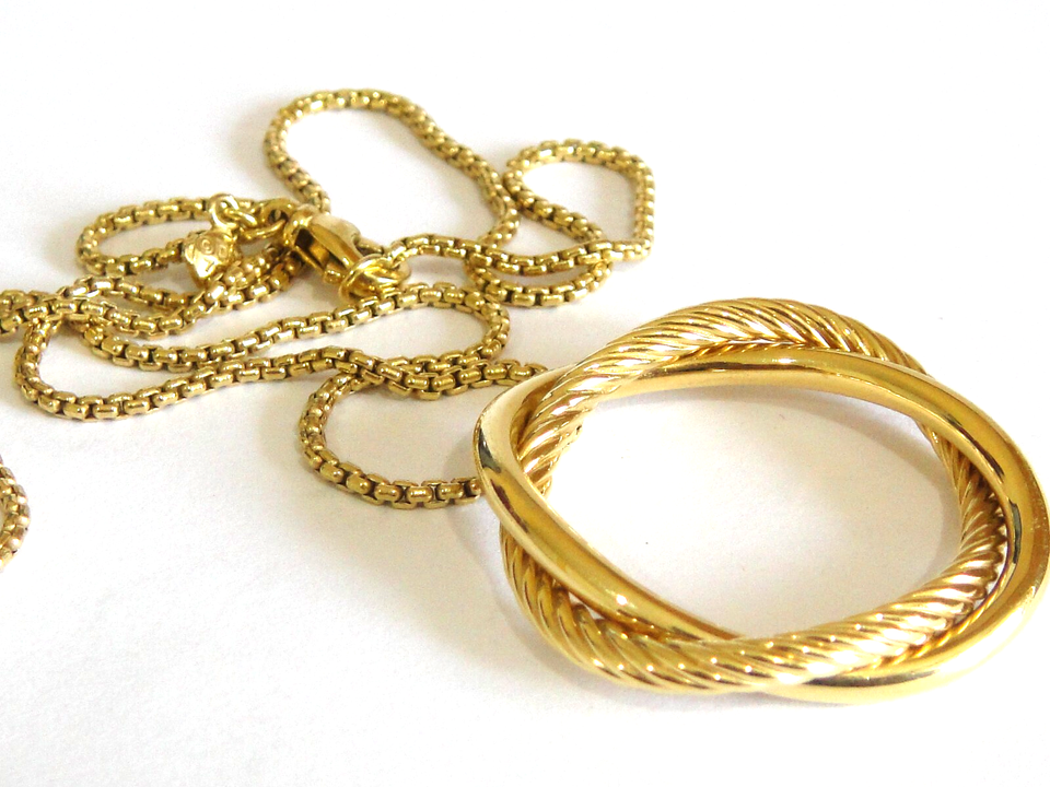 DAVID YURMAN EXTRA LARGE INFINITY 18K GOLD BOX CHAIN NECKLACE | eBay