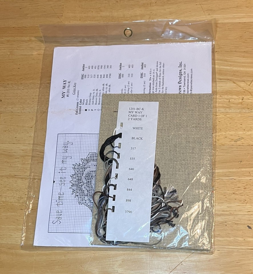 Jeanette Crews “My Way” Counted Cross Stitch Kit 1201-BC-K Black Dog 4 ...