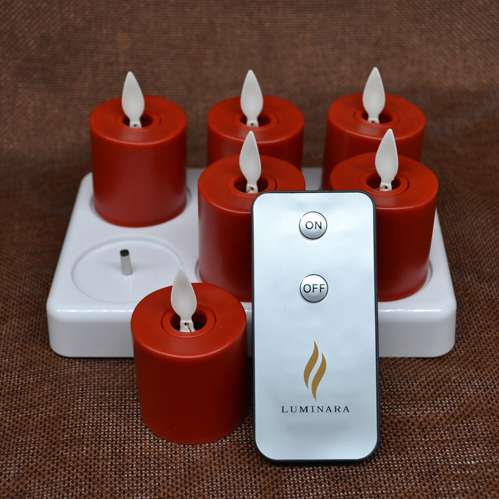 Luminara Flameless Tea Lights Unscented Led Candles with Timer Remote ...