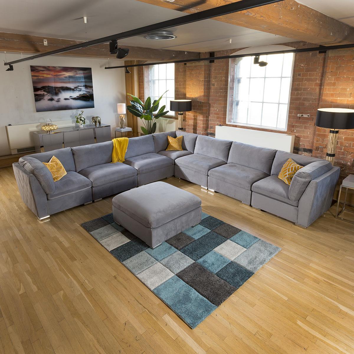 Quatropi Large Sofa Set Corner Group U Shape Velvet Cam Quatropi 6