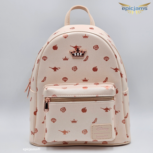 Loungefly Disney Princess Icon Iridescent Rose Gold Mini Backpack New ...
