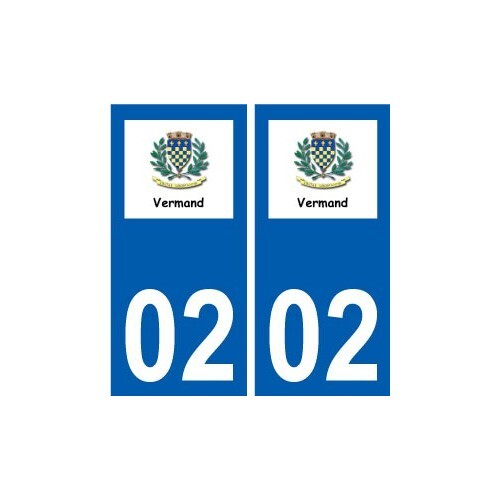 02 Vermand logo ville autocollant plaque sticker | eBay