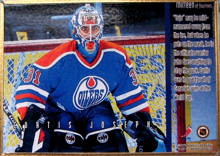 1996-97 Leaf Preferred Vanity Plates CURTIS JOSEPH GOLD Card #13 ...