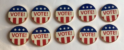 10 Lot VOTE Lapel Pin Political Election Campaign American Flag Freedom ...