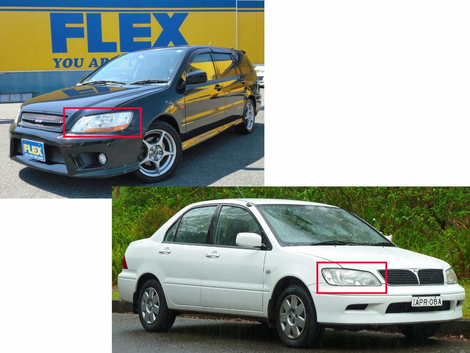 Lancer CEDIA/CG 01-03 Guide LED Angel-Eye Headlight Black US for ...