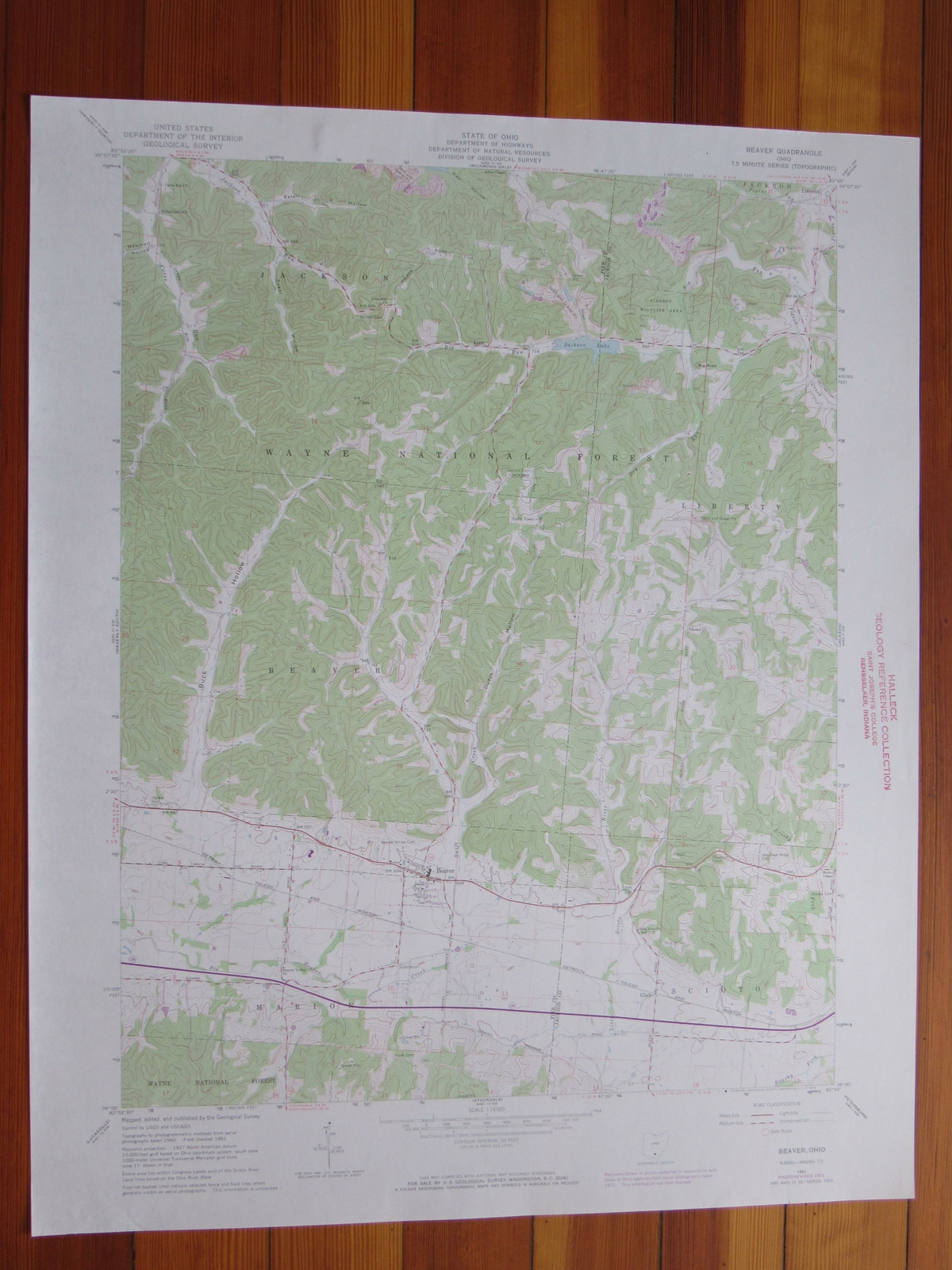 Beaver Ohio 1973 Original Vintage USGS Topo Map | eBay