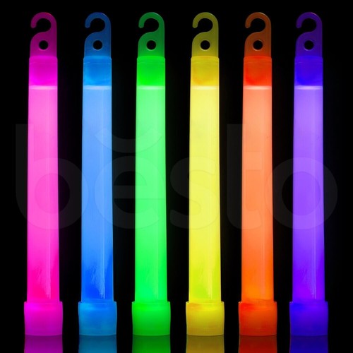 25 x Premium Glow Sticks 6inch Long Light Up Sticks Party Safety Light ...