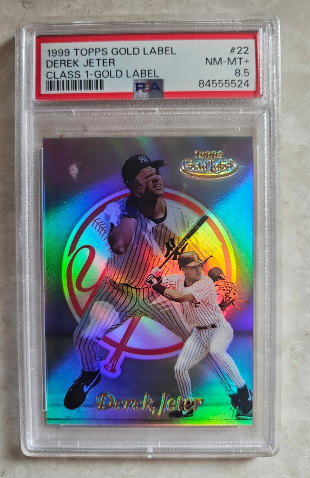 1999 Topps Gold Label #22 Derek Jeter Class 1-Gold Label PSA 8.5 Pop 2 ...