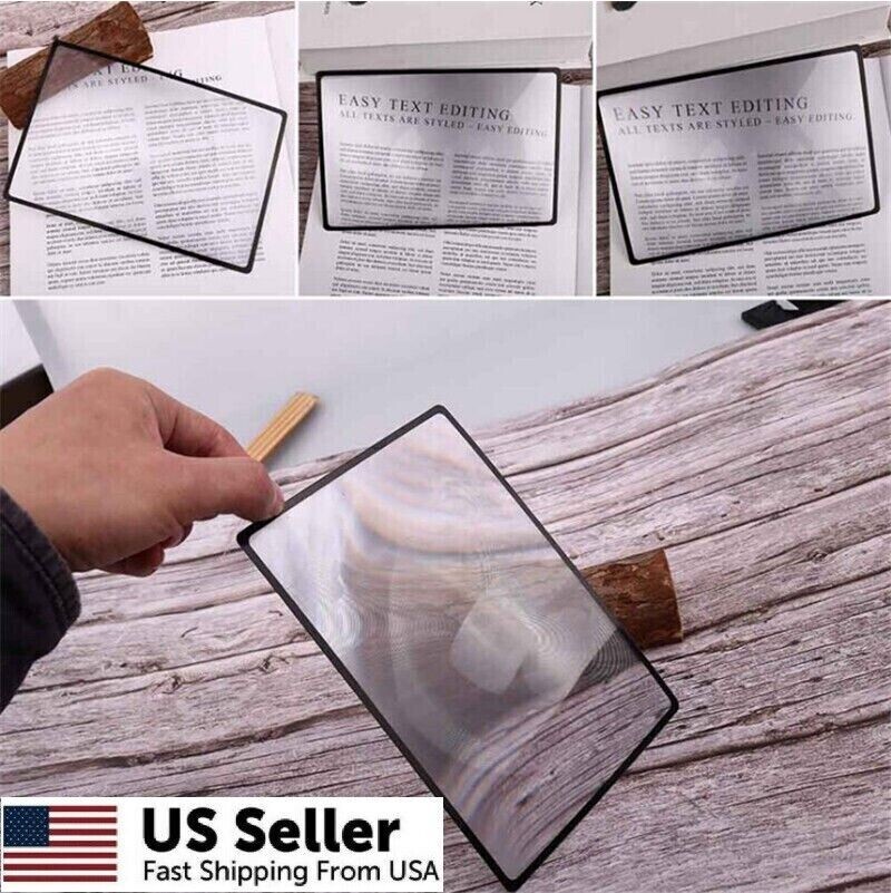 New US Full Page Book Reading Aid Lens 3x Magnifying Glass Large ...