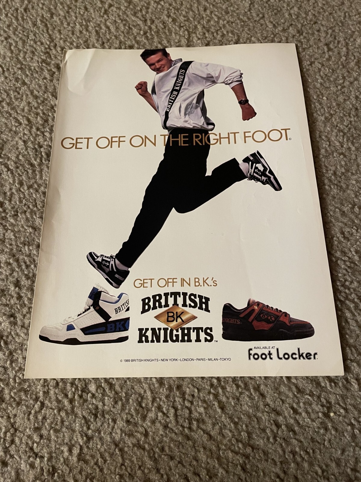 Vintage 1989 BRITISH KNIGHTS Shoes Sneakers Poster Print Ad 1980s FOOT ...