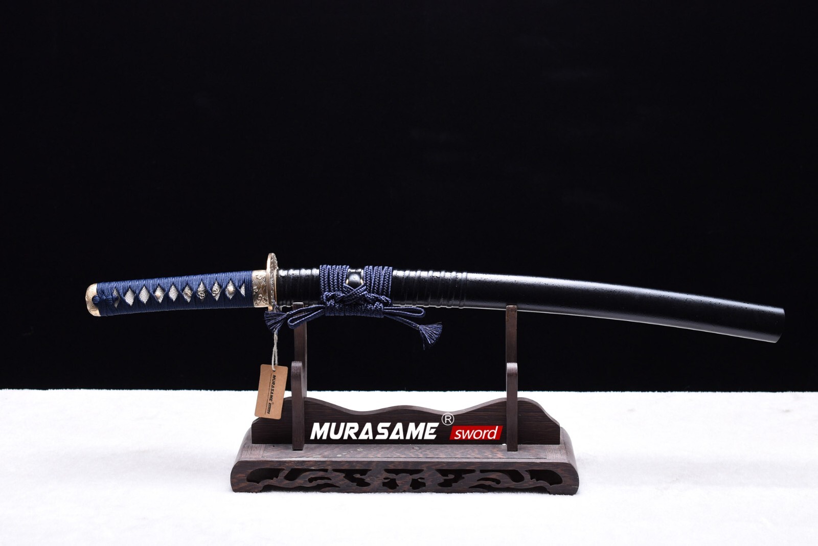 MURASAME Wakizashi Sword Clay Tempered T10 Steel Real Hamon Handmade ...