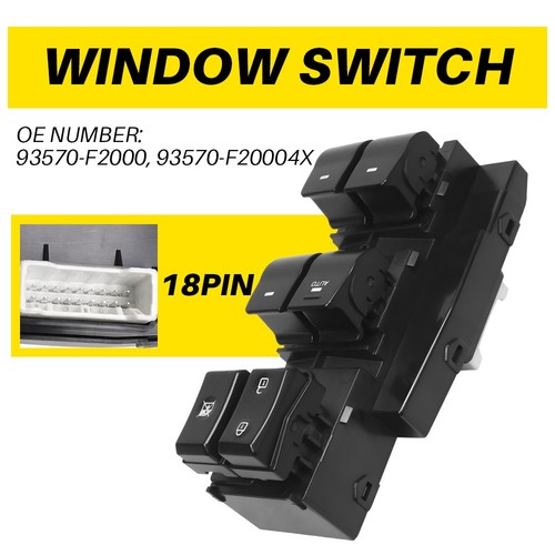 Front Left Master Power Window Switch for 2015-2022 Hyundai Elantra ...