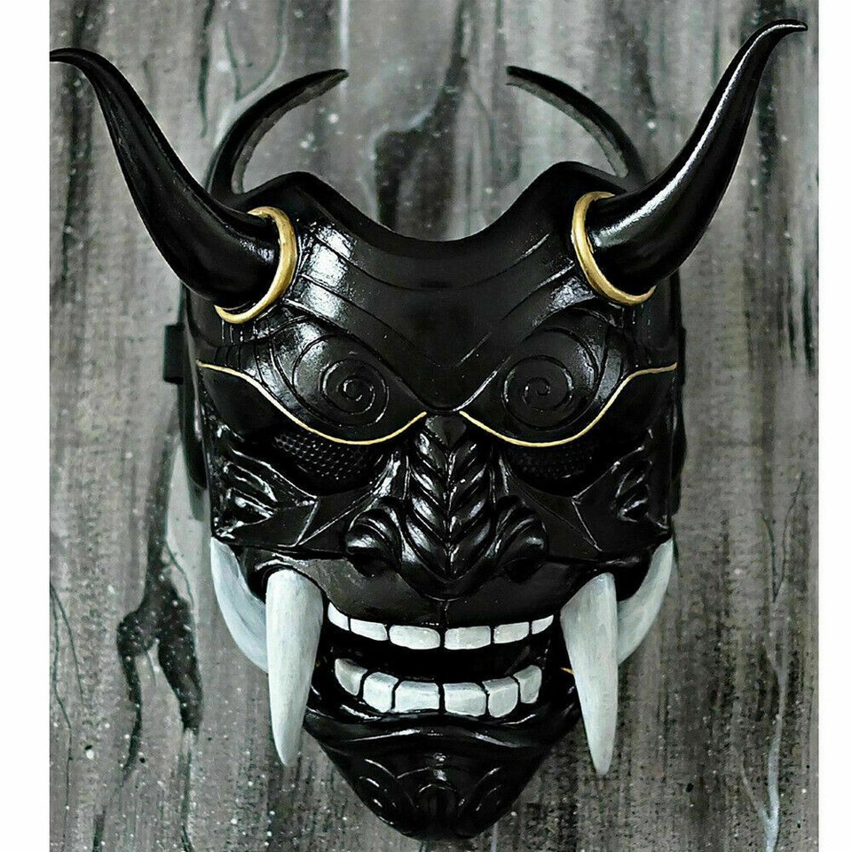 Japanese Hannya Oni Noh Scary Monster Kabuki Samurai Latex Mask Costume Props | eBay