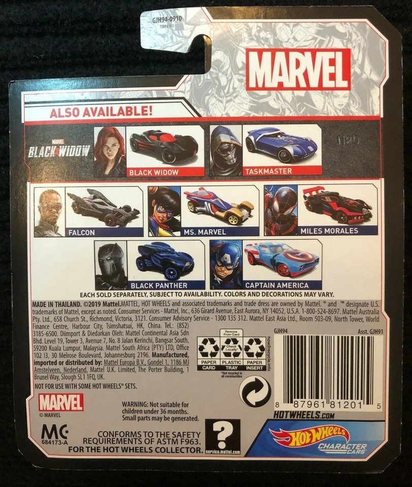 2019 Marvel Hot Wheels Colletable Character Cars Ms. Marvel 1st ...