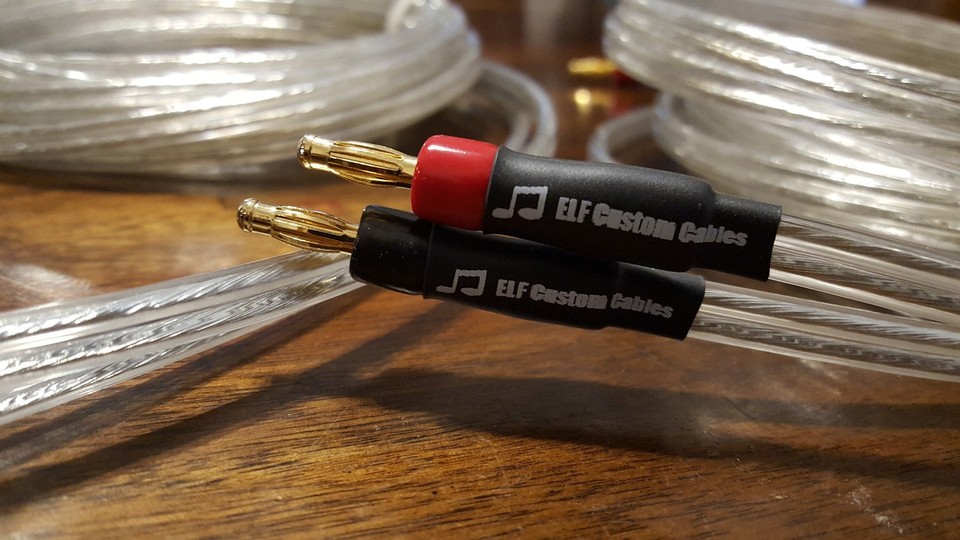 ELF Custom Cables Silver Surfer OCC Silver Speaker Cables 15ft w ...