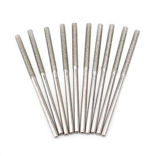 10Pcs 3mm Shank Cylinder Diamond Coated Grinding Rods Metal Stone ...