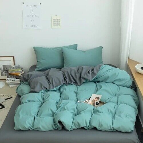 Black Bedding Set for Boys Girls Bedroom Washed Cotton Duvet Cover ...
