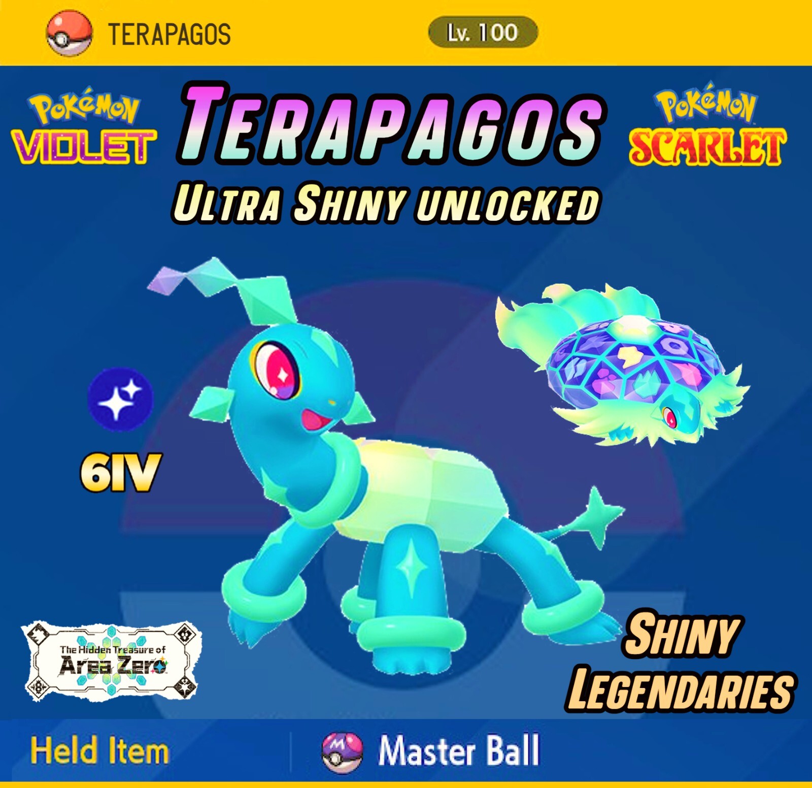 Terapagos • Shiny 6 IV Indigo Disk Legendary ⭐️ Pokemon Scarlet and ...