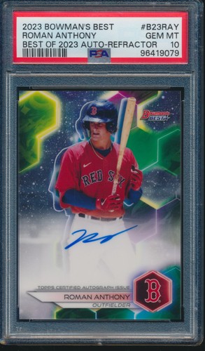 PSA 10 ROMAN ANTHONY AUTO 2023 Bowman's Best Autograph RED SOX RC GEM ...