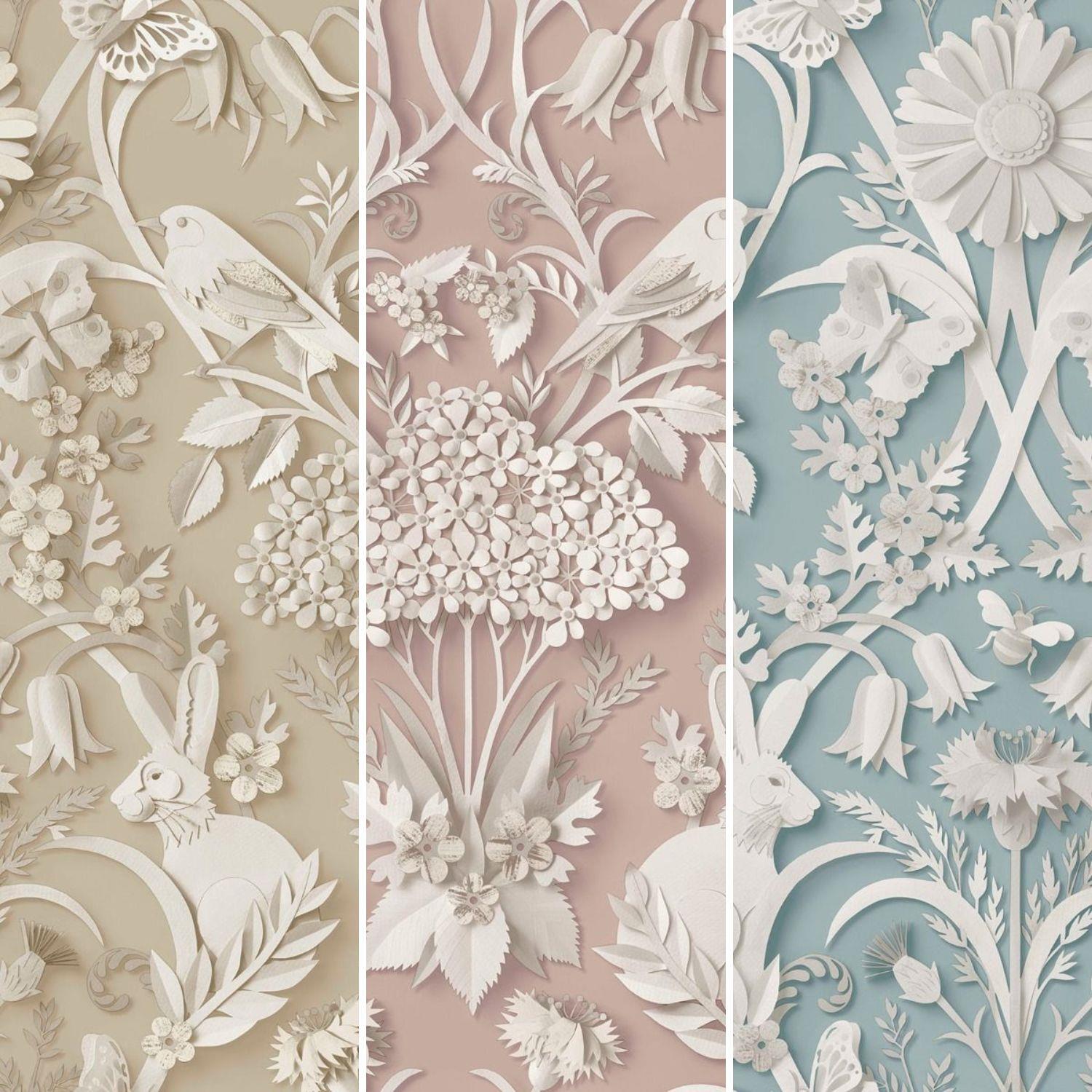 Fine Decor Woodland Wallpaper Floral Leaves Flowers Animal Print ...