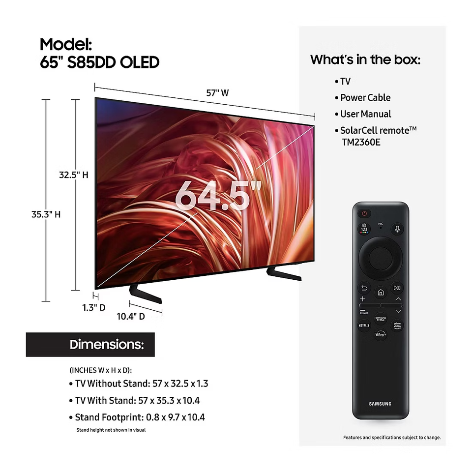 65" Samsung S85D 4K OLED HDR TV *QN65S85DDE | eBay