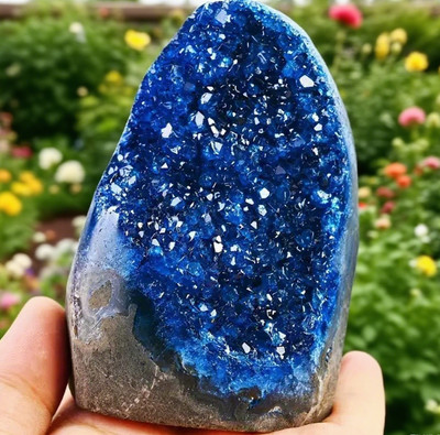 280-330g Aura Royal Blue Geode Phantom Cluster Mineral Specimen Healing ...