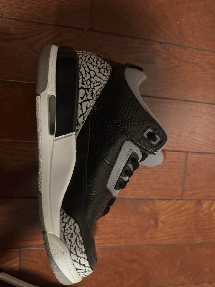 Air Jordan 3 2011 Size 8 Black Cement No Box Authentic Used ...