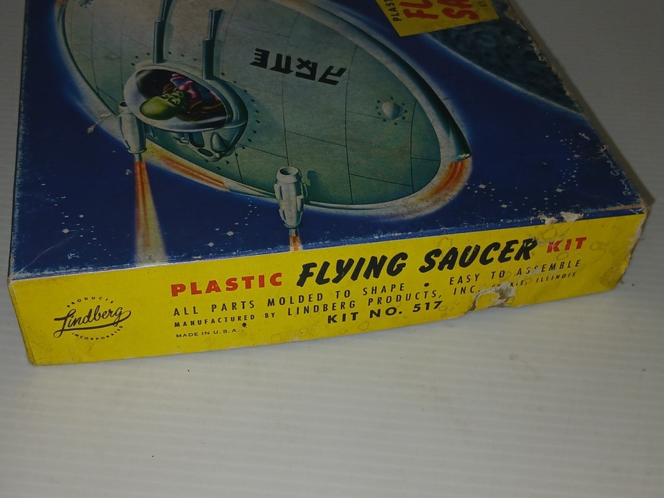 ORIGINAL 1954 PAUL LINDBERG FLYING SAUCER MODEL KIT UFO Built Missing ...