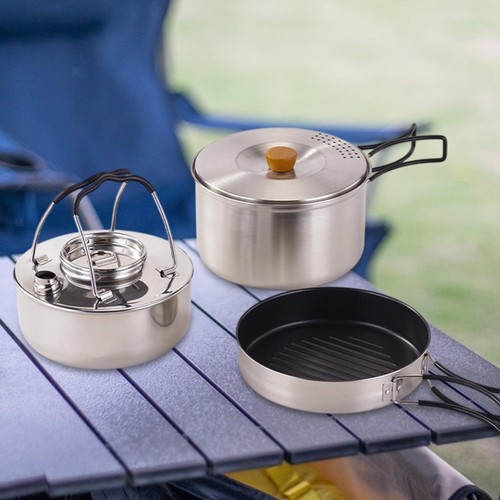 Camping Mess Kit Gear Portable Outdoor Cookware for Fishing Home ...