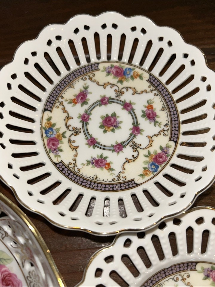 Vintage Schumann Arzberg Germany Set of 3 Reticulate Porcelain Dishes ...