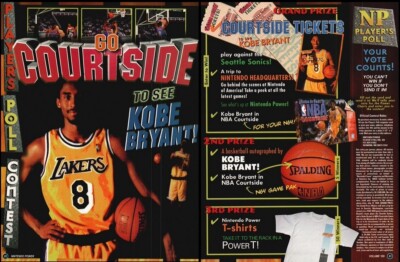 Kobe Bryant NBA Courtside Contest 1998 Nintendo-print ad/mini-poster ...
