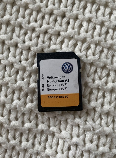VW Volkswagen As SAT NAV SD Map Card Europe 1 V7 3G0919866BC For Sale 