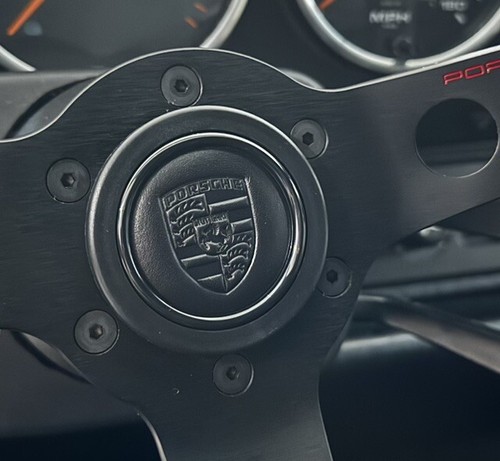 HORN BUTTON Leather MOMO Prototipo Fits Porsche 964 993 911 912 944 997 ...