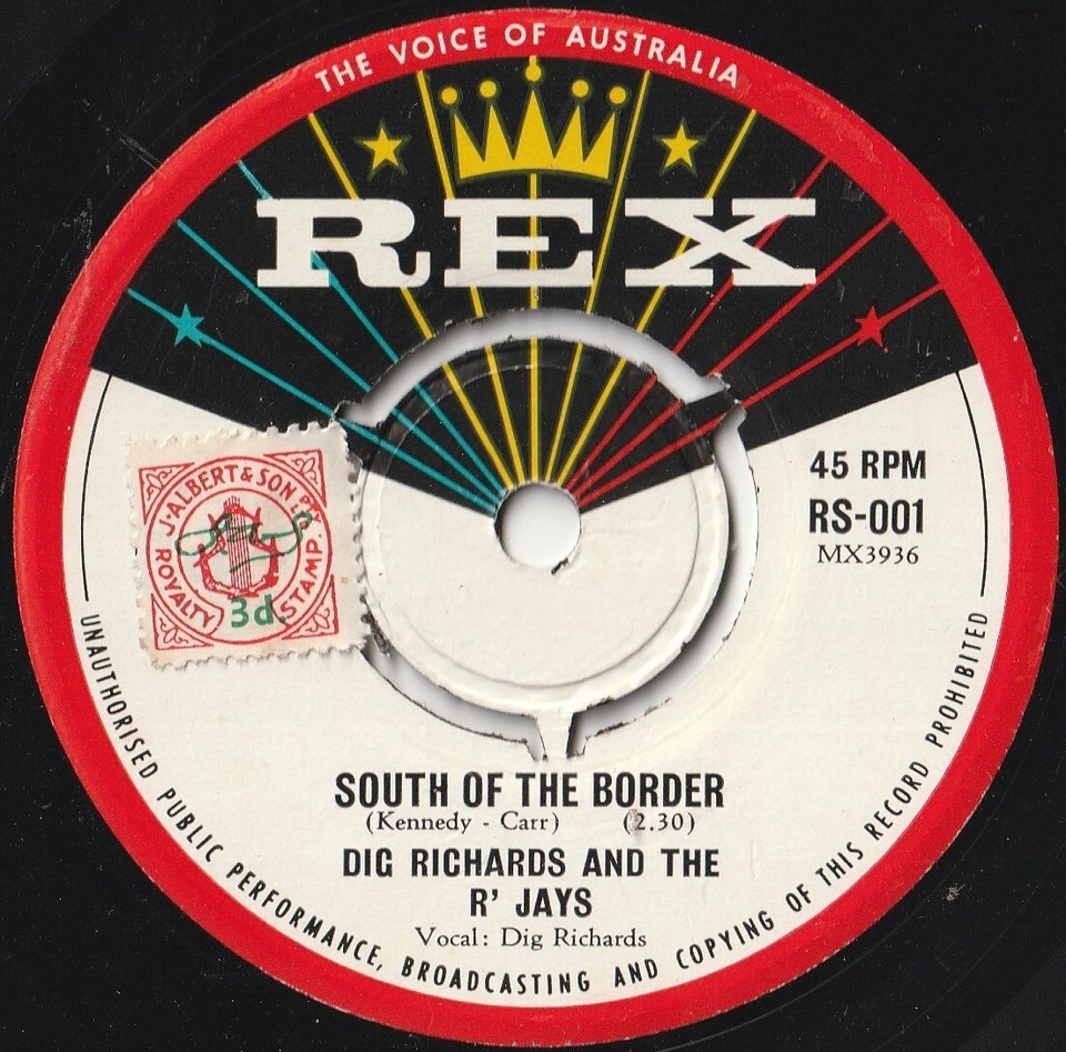 DIG RICHARDS 45: ANNIE LAURIE/SOUTH OF THE BORDER AUSSIE REX 001 NM/NM ...