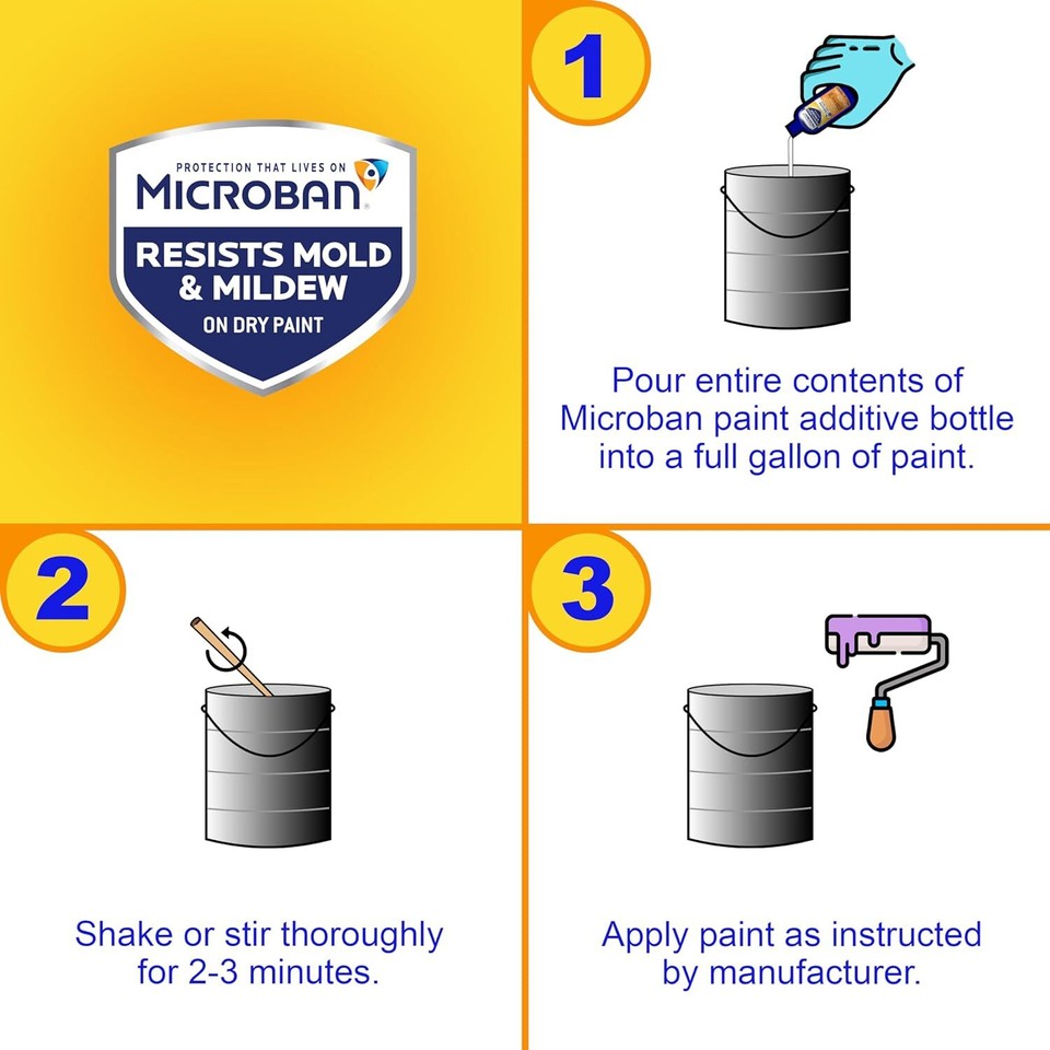 Microban Resistant Mold and Mildew Paint & Stain Additive 1.5 Fl. Oz ...