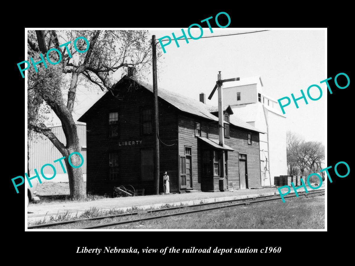 OLD 8x6 HISTORIC PHOTO OF LIBERTY NEBRASKA THE RAILROAD DEPOT STATION ...