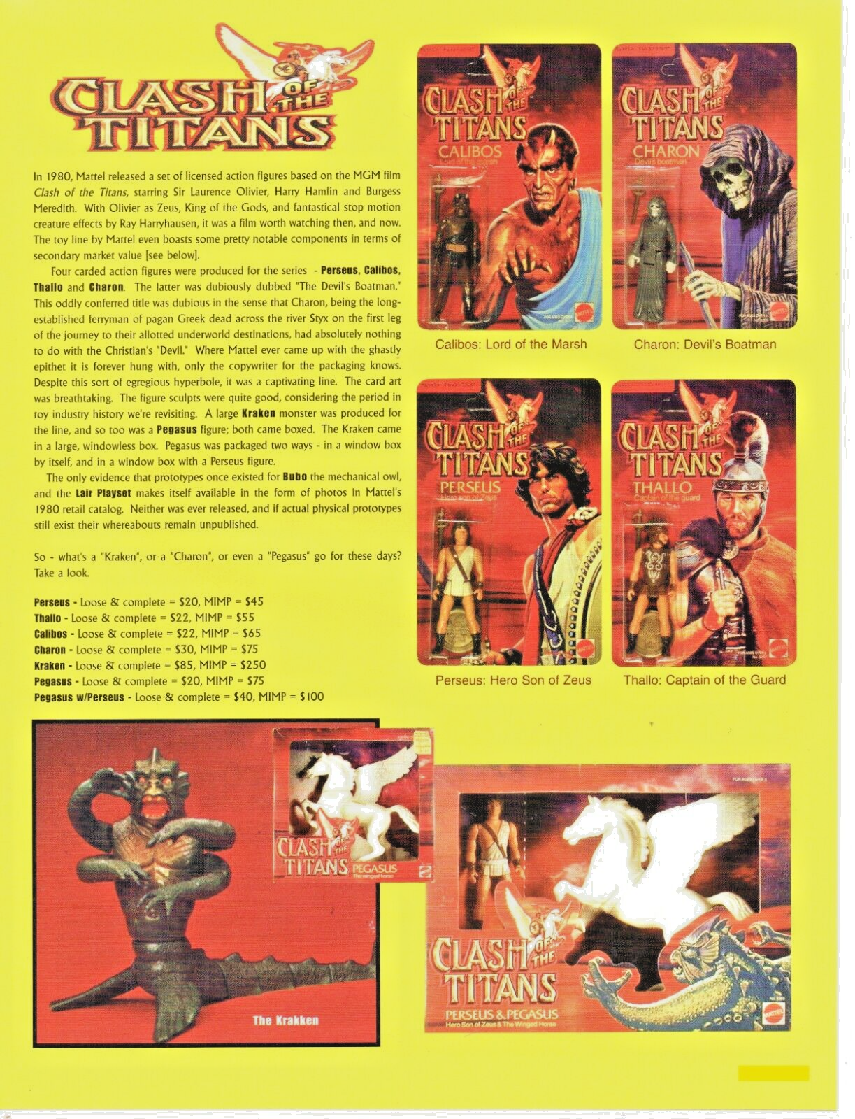2000 CLASH OF THE TITANS Movie Action Figures Toy PRINT AD ARTICLE ...