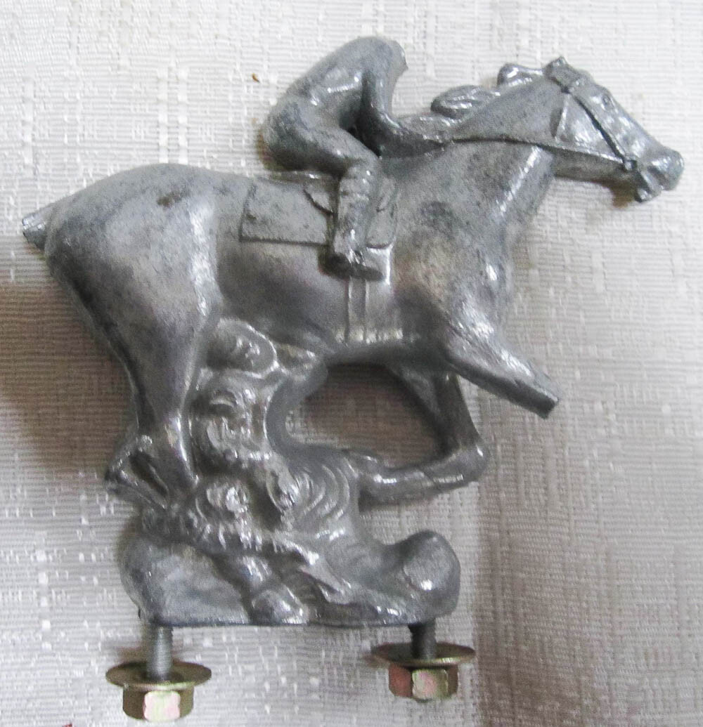 Headless horseman auto car hood ornament mascot dull alum 3-1/2" tall ...