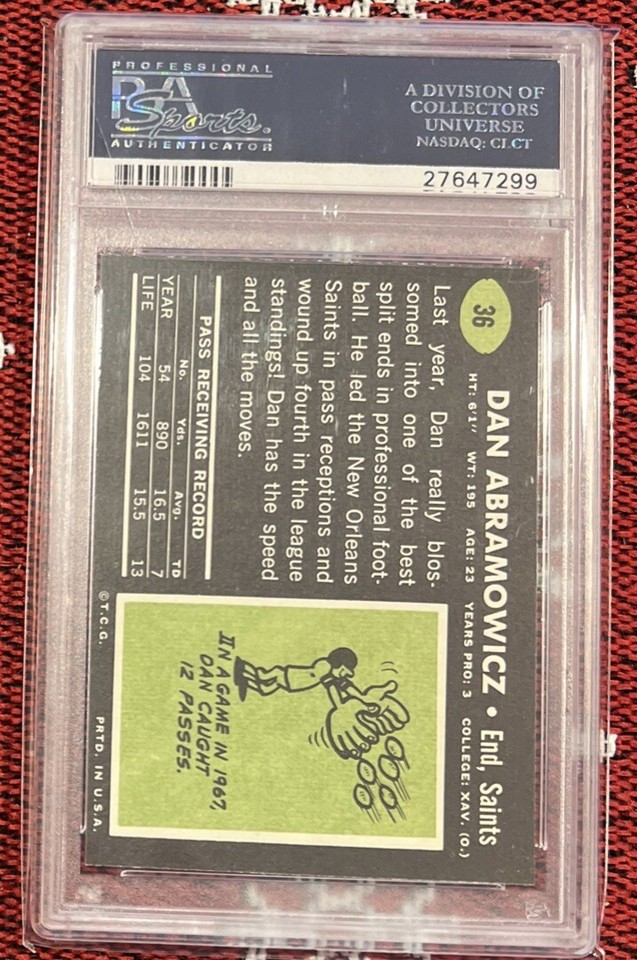 Dan Abramowicz-1969 Topps #36 PSA 8 | eBay