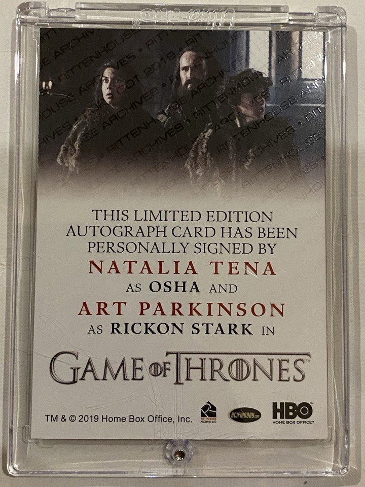 Art Parkinson Natalia Tena Game Of Thrones Dual Autograph Card Rickon ...