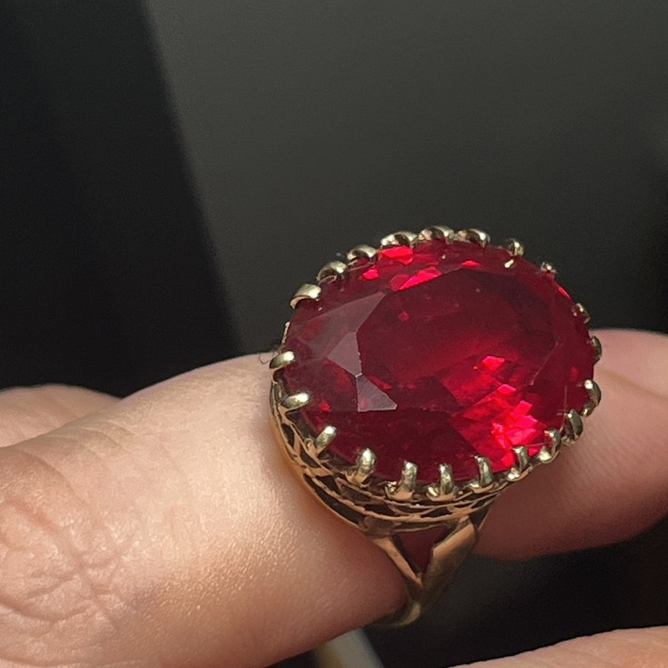 10k Gold Red Ruby Ring | eBay