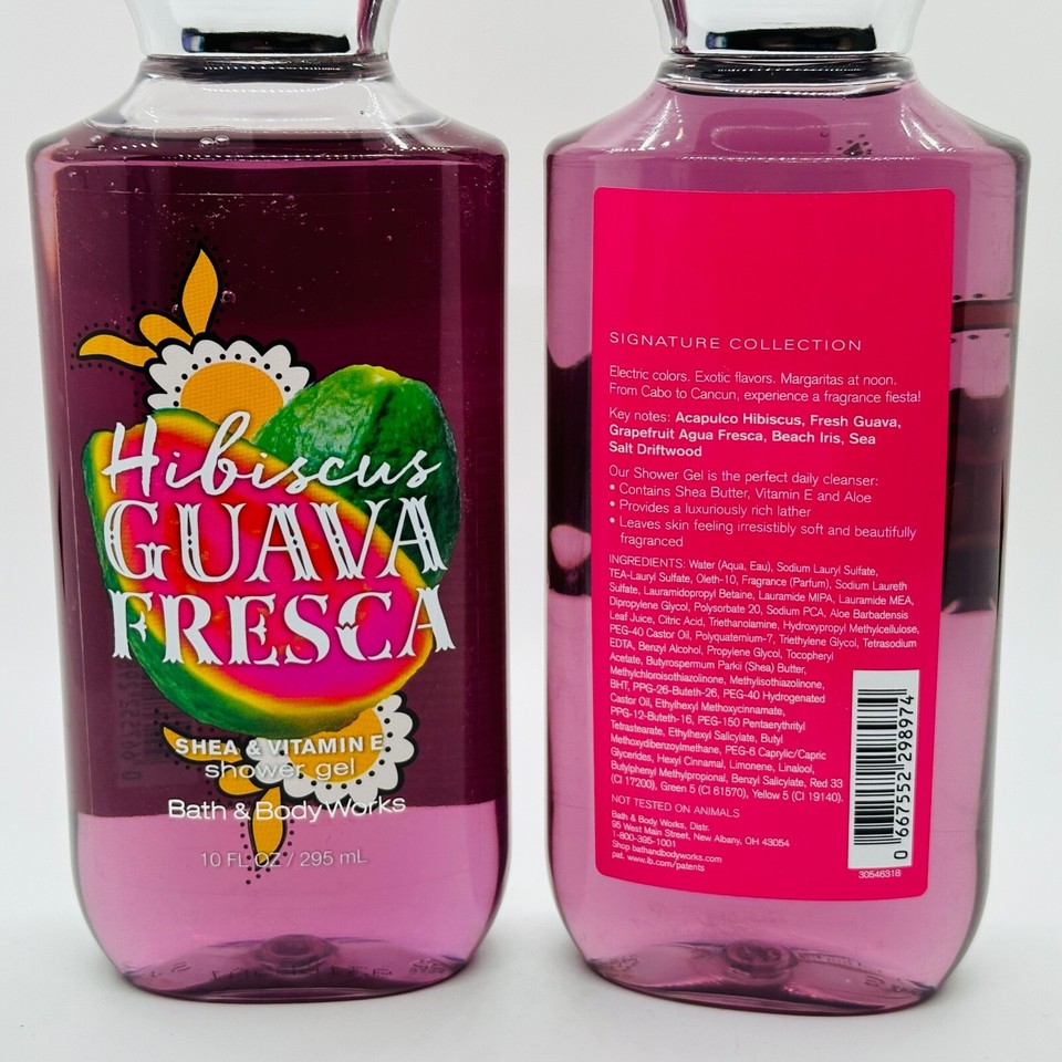 3-Pack Bath & Body Works Hibiscus Guava Fresca Shower Gel Wash 10 fl.oz ...