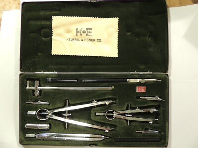 Vintage K&E Drafting Set Drawing Instruments Complete w/Original Hard ...