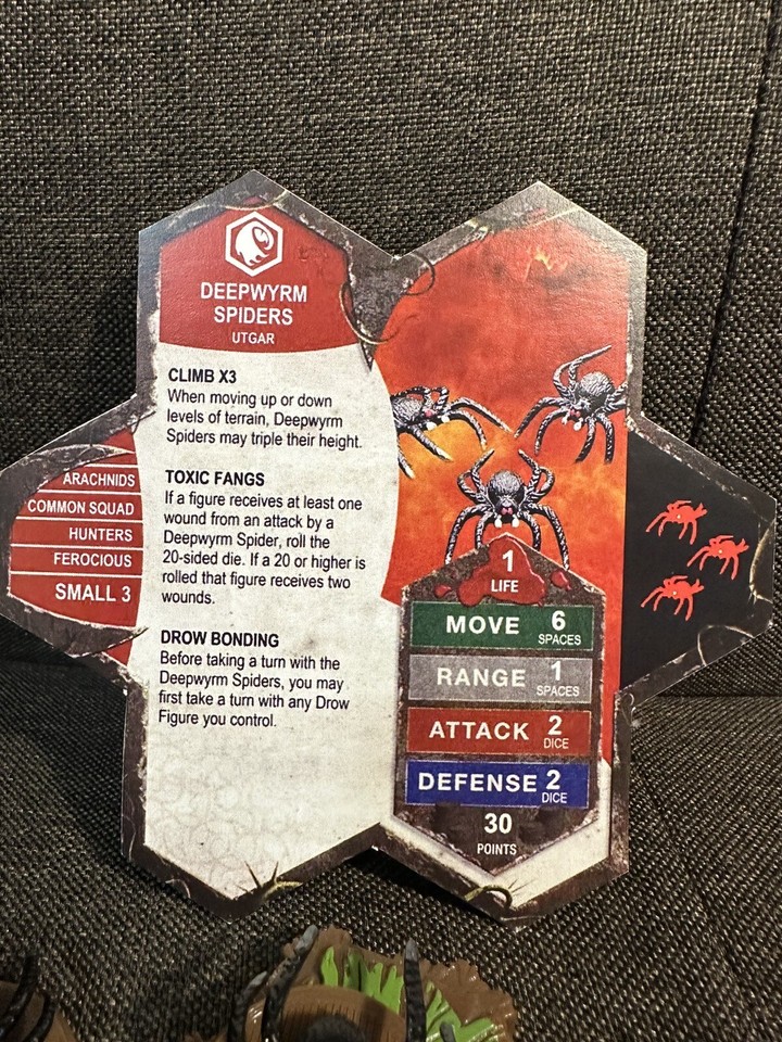 Heroscape Drow “Deepwyrm Spiders” Custom Utgar Arachnid Figures & Card | eBay