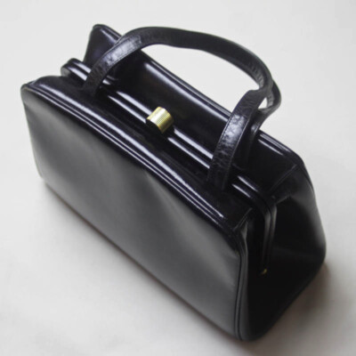 Vintage Black Leather? Frame Purse | eBay