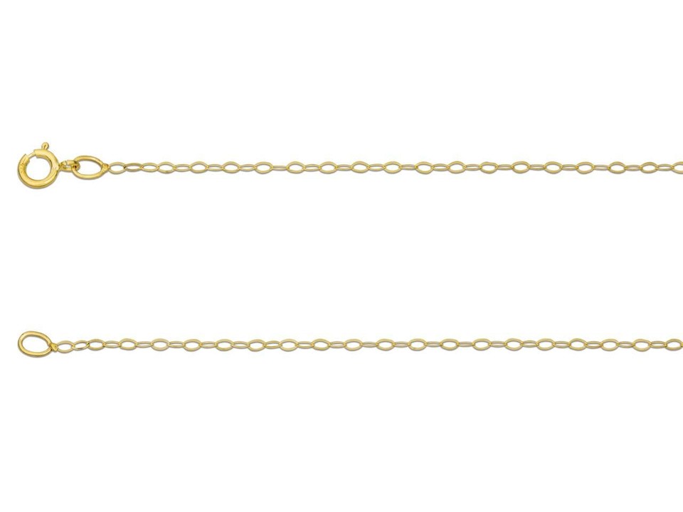 9ct Yellow Gold Trace Chain 16 inch 9ct Gold 1.2mm Trace Chain 16"/40cm ...