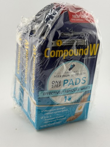 CompoundW One Step WART REMOVER Pads (14 x 3 Medicated Pads) EXP 1/26 ...