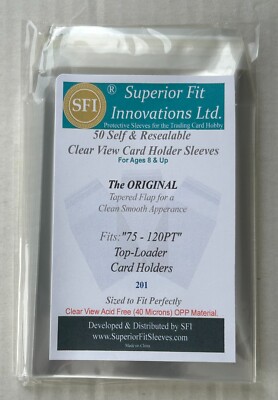 SUPERIOR FIT SLEEVES FOR 75-120 PT CARD TOP LOADERS (50) | eBay