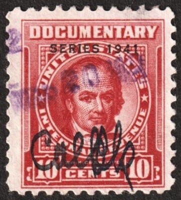PAPER-GEM: scott#R317 US documentary revenue stamp usa 1941 overprint ...