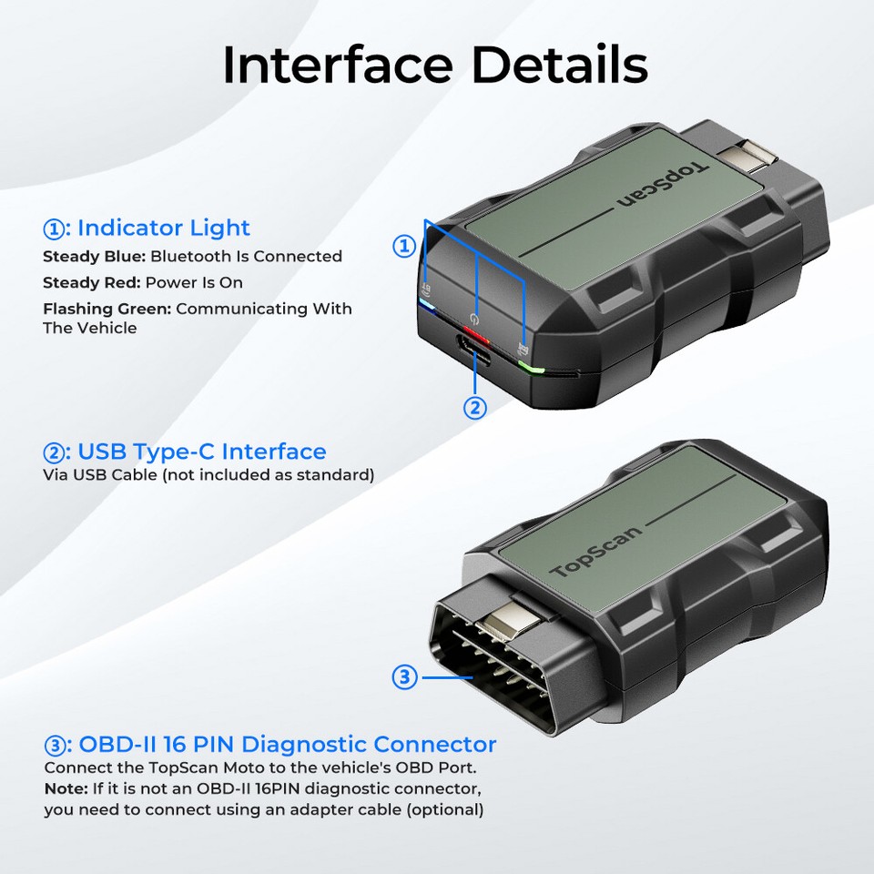 2025 TOPDON OBD2 Motorcycle Diagnostic Scanner Code Reader for BMW ...